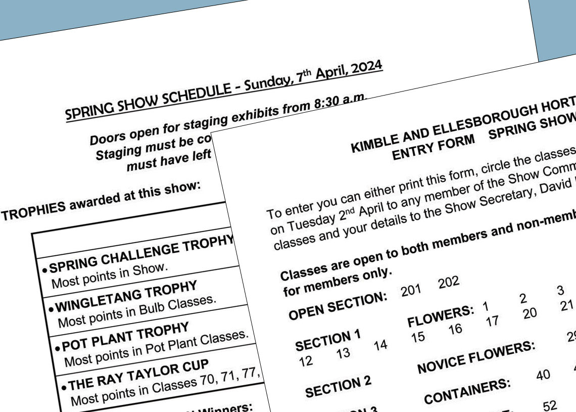 SHOW SCHEDULES AND ENTRY FORMS - Kimble and Ellesborough Horticultural ...